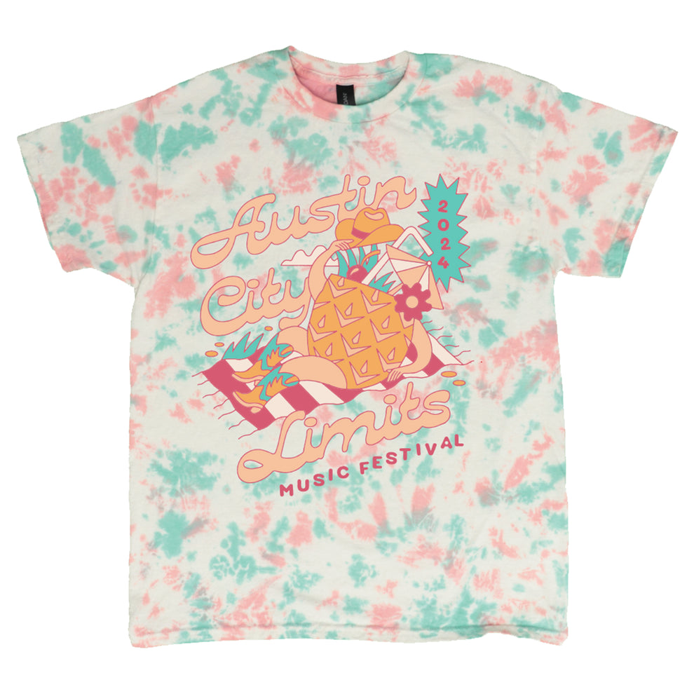 Pineapple Tie Dye Lineup Tee – ACL Music Festival